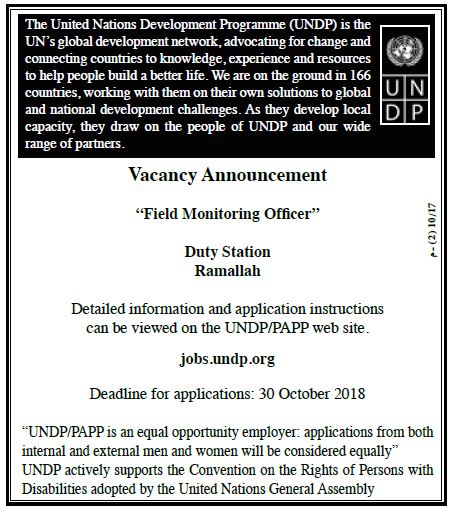 UNDP: Field Monitoring Officer | Career Unit